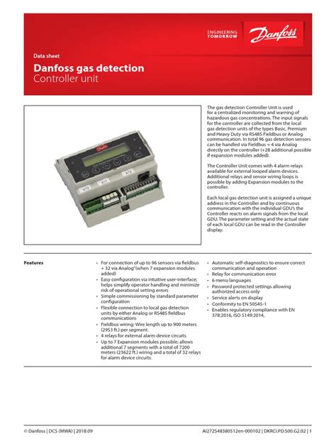 Danfoss Gas Detection Controller Unit Pdf Power Supply Relay