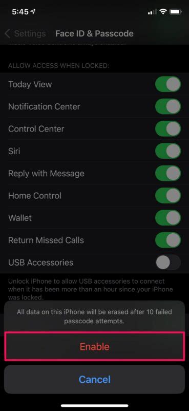 how to set iphone to erase automatically after failed passcode attempts
