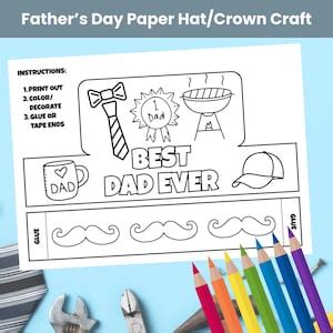 Best Dad Ever Paper Crown Printable Fathers Day Paper Hat Diy Father