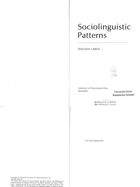 Labov 1972 Sociolinguistic Patterns Pdf