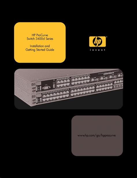 PDF HP ProCurve Switch 3400cl Series Installation And Getting Started