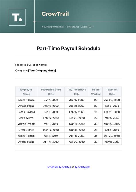 Free Payroll Schedule Templates Editable And Printable