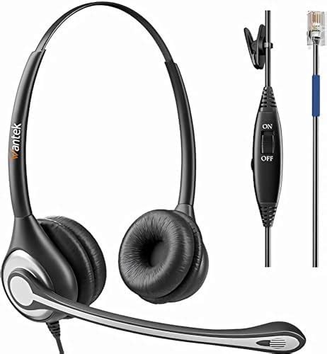 Amazon Com MKJ Headset For Cisco Phones Dual Ear Landline Headset With Noise Cancelling