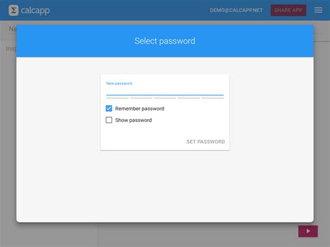 Calcapp — Feature You Can Now Set Your Password