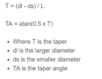 Taper Calculator Calculator Academy