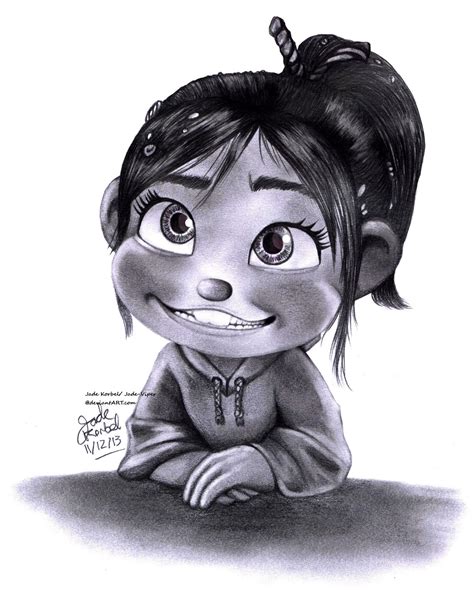 Wreck It Ralph Vanellope Pencil Drawing By Jade Viper On Deviantart