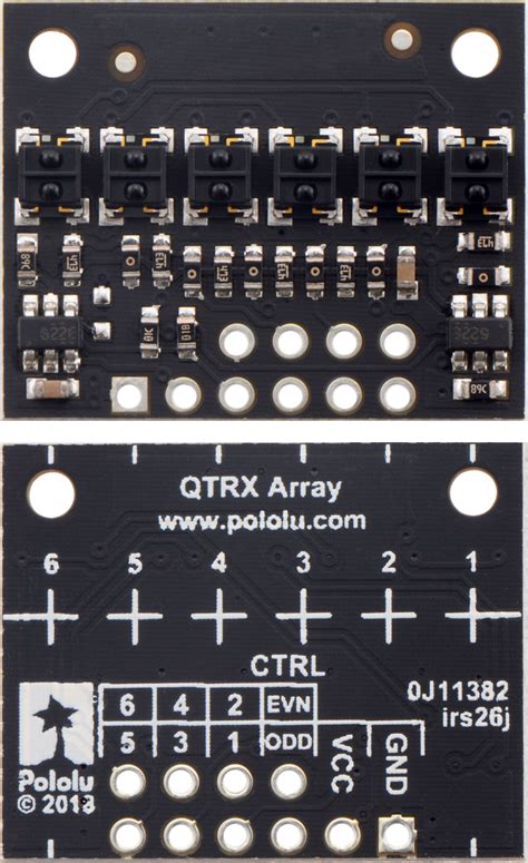 4406 POLOLU QTRX HD 06A Reflectance Sensor Array 6 Channel 4mm Pitch Analog Output Low Current