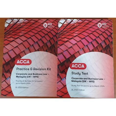 Bpp Acca Study Textpractice And Revision Kit Corporate And Business Law Malaysia Lw Mys Bpp Acca Study Textpractice And Revision Kit Corporate And Business Law Malaysia Lw Mys