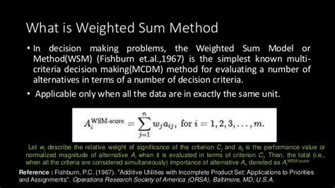 Weighted Sum Method An Introduction