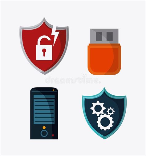 Data Protection And Cyber Security System Stock Vector Illustration Of Vector Alert 82073962