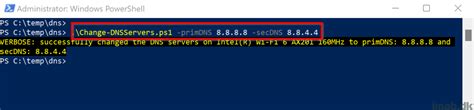 set primary and secondary dns server addresses using configmgr and