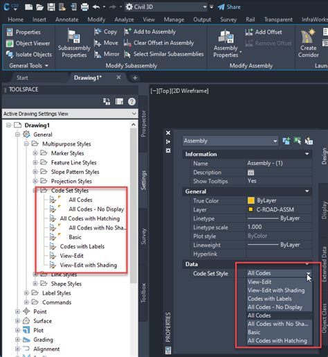able to display order of the code set styles in the list of properties