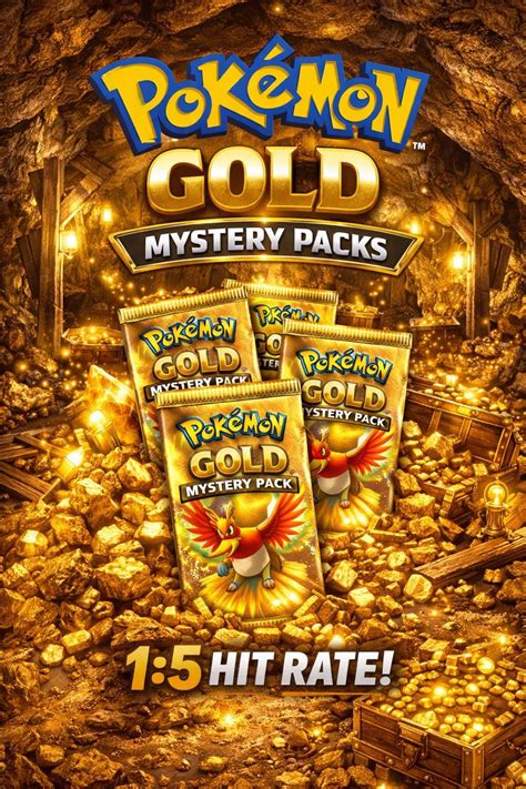 Gold Pokemon Mystery Pack Etsy