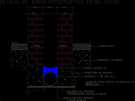 Constructive Joint Between Slabs Dwg Block For Autocad • Designs Cad