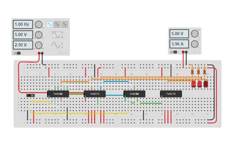 Circuit Design 3 Bit Updown Counter Tinkercad