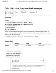 Quiz High Level Programming Languages CSIS110 Introduction to Computer Science B05 ANSWERS.pdf ...