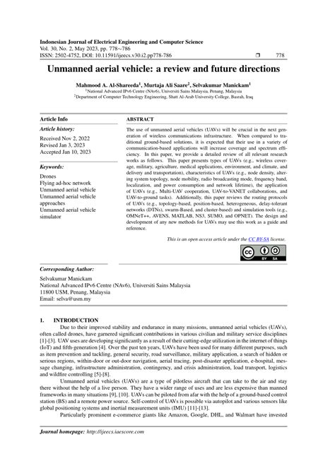 PDF Unmanned Aerial Vehicle A Review And Future Directions