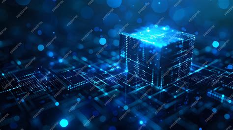 Premium Photo Cube Technology On Converging Point Of Circuit With