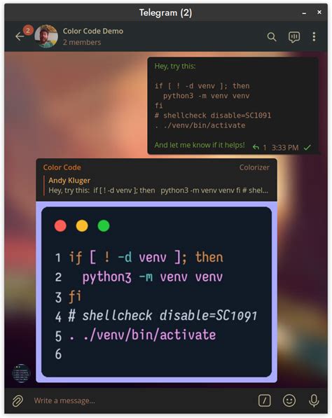 Github Andydecleyrecolorcodebot A Simple Telegram Bot For Syntax Highlighting