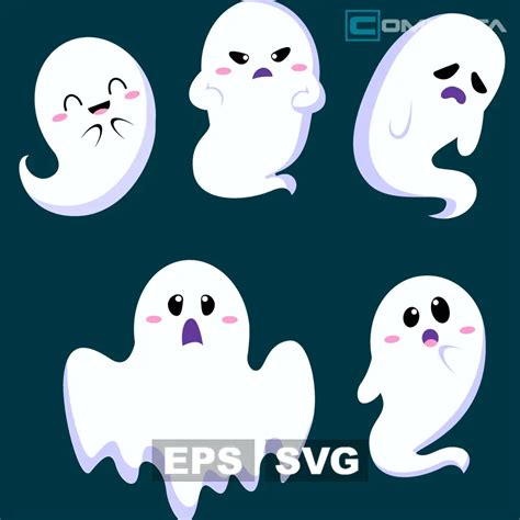 Pack De Vectores Con Fantasmitas Para Sublimar Y Cortar