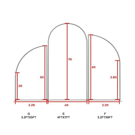 An Arch Is Shown With Measurements For The Height And Width Of Each Section In This Drawing