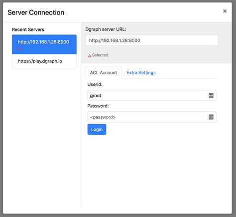 Ratel Unable To Connect Dgraph Server Acl User Password Error Ratel