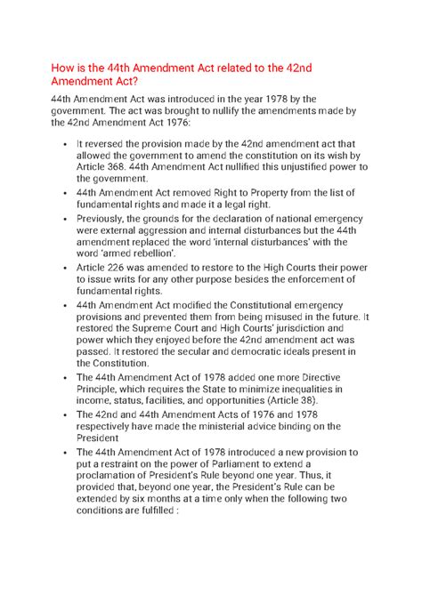 44th Amendment Act Related To The 42nd Amendment Act How Is The 44th Amendment Act Related To