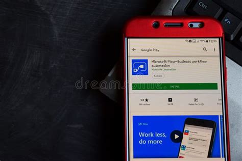 Microsoft Flow Business Workflow Automation Dev App On Smartphone Screen Editorial Stock Photo