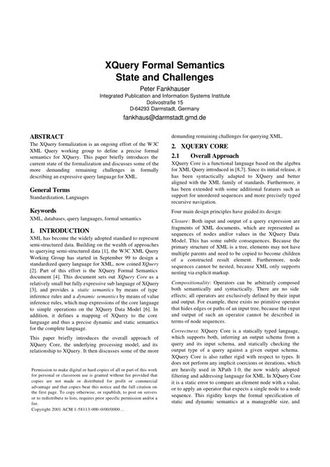 pdf xquery formal semantics state and challenges