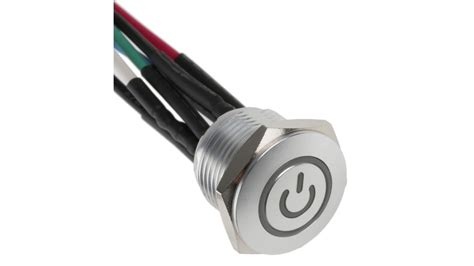 Rs Pro Mpb16 Series Illuminated Push Button Switch Momentary Panel