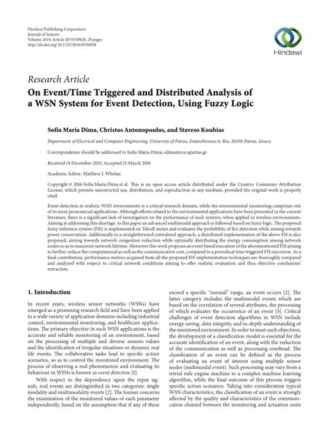 Pdf On Event Time Triggered And Distributed Analysis Of A Wsn System