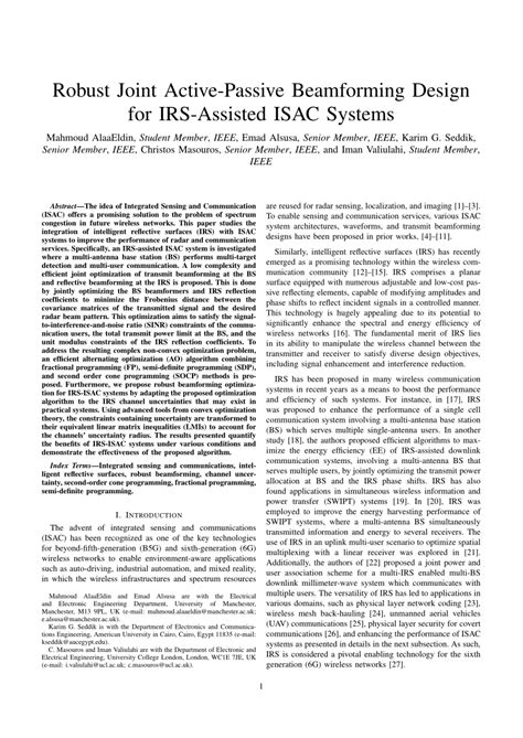 Pdf Robust Joint Active Passive Beamforming Design For Irs Assisted Isac Systems