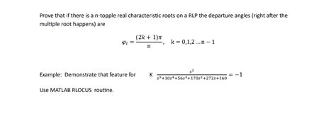 Solved Prove That If There Is A N Topple Real Characteristic Chegg