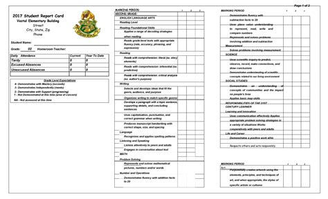 Fake Report Card Template