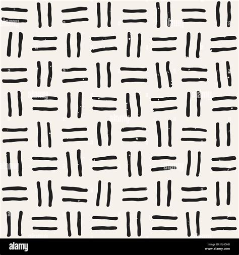 Hand Drawn Seamless Pattern Abstract Geometric Shapes Background In Black And White Vector