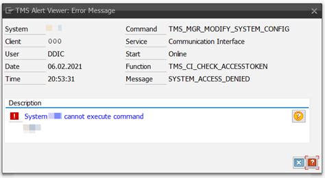 stms system sid cannot execute command