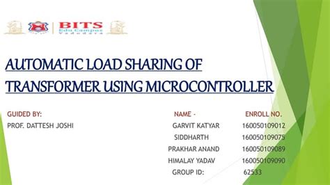 Automatic Load Sharing Of Transformer Using Microcontroller Pptx