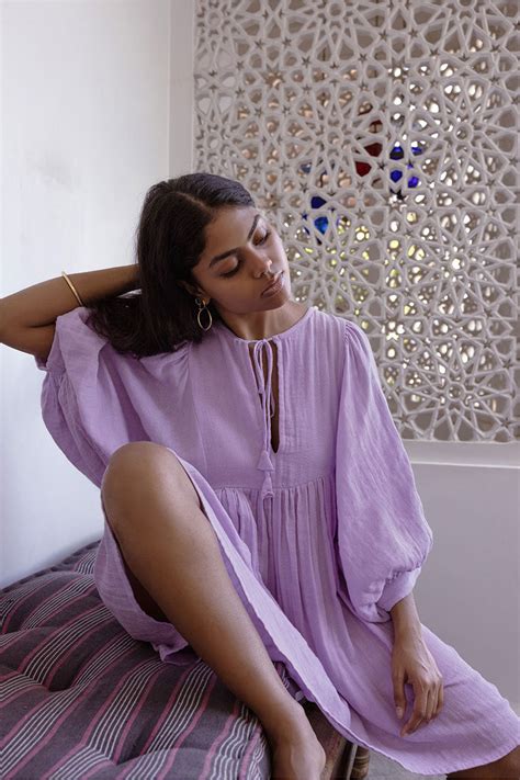 Kyra Mini Dress ~ Lilac Gauze Daughters Of India