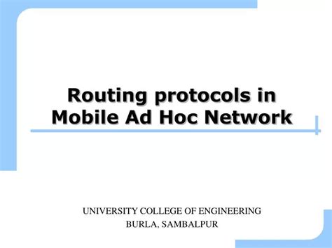 Ppt Routing Protocols In Mobile Ad Hoc Network Powerpoint