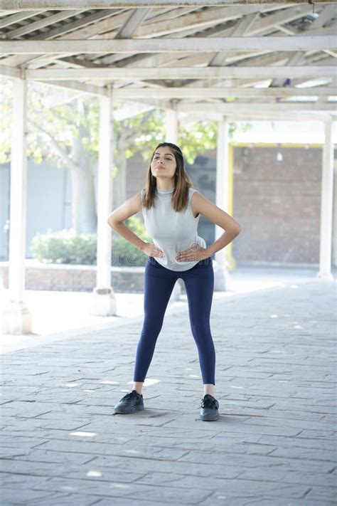 Fit Healthy Woman Doing Waist Rotation Exercise Stock Image Image Of Model Exercise 371556489