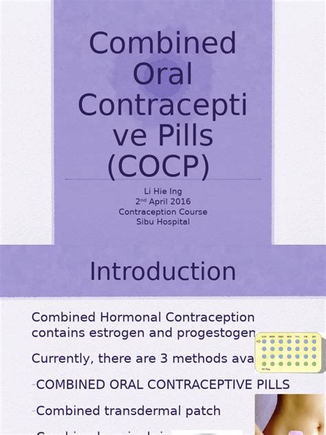 Cocp Contraception Course Pdf Combined Oral Contraceptive Pill