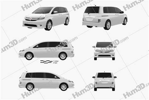 Toyota Isis 2015 Blueprint Template 3dmodels