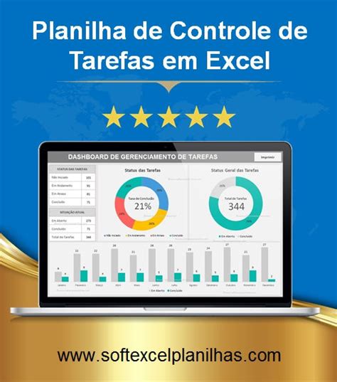 Planilha De Controle De Tarefas Em Excel Versão Premium Softexcel