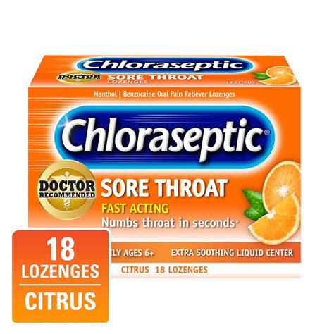 Chloraseptic Sore Throat Lozenges Citrus Flavor 18 Count Hsa Fsa