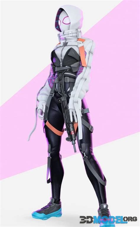 3d Model Tech Spider Gwen