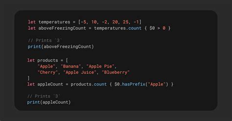 Count The Number Of Objects That Pass A Test In Swift Using Countwhere
