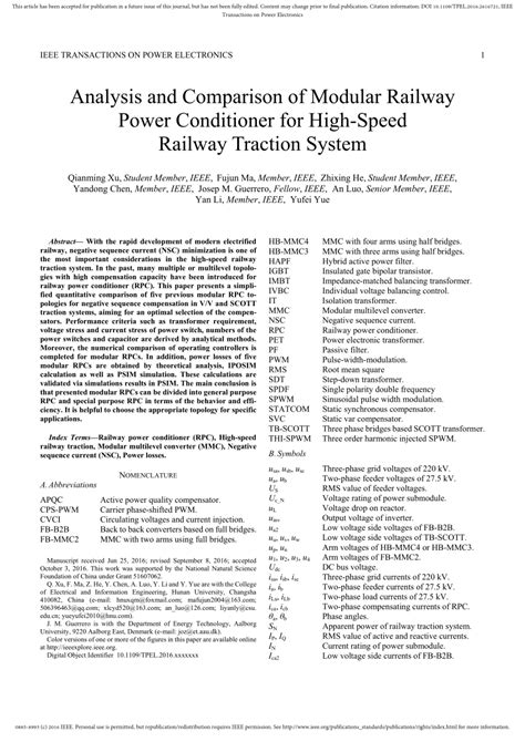 Pdf Analysis And Comparison Of Modular Railway Power Conditioner For High Speed Railway