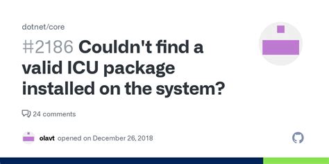 Couldnt Find A Valid Icu Package Installed On The System · Issue