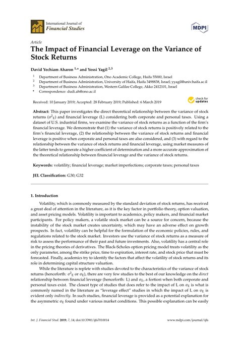 Pdf The Impact Of Financial Leverage On The Variance Of Stock Returns