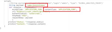 Generating Token With Api From Jenkins With Requests Plugins Fails With Code 400